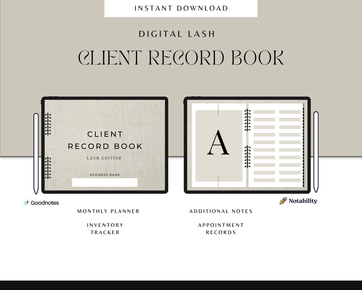 Lash Client Record Book - Digital Download with Consent Forms – The ...